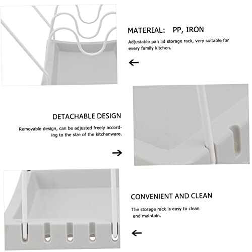 Alipis 2 Pcs Pan Storage Rack Cutting Board Holder Stand Dish Rack for Cabinet Tabletop Shelf Cabinet Shelves Pan Lid Organizer Pantry Rack Tabletop Pot Lid Holder Kitchen Pot Lid Holder