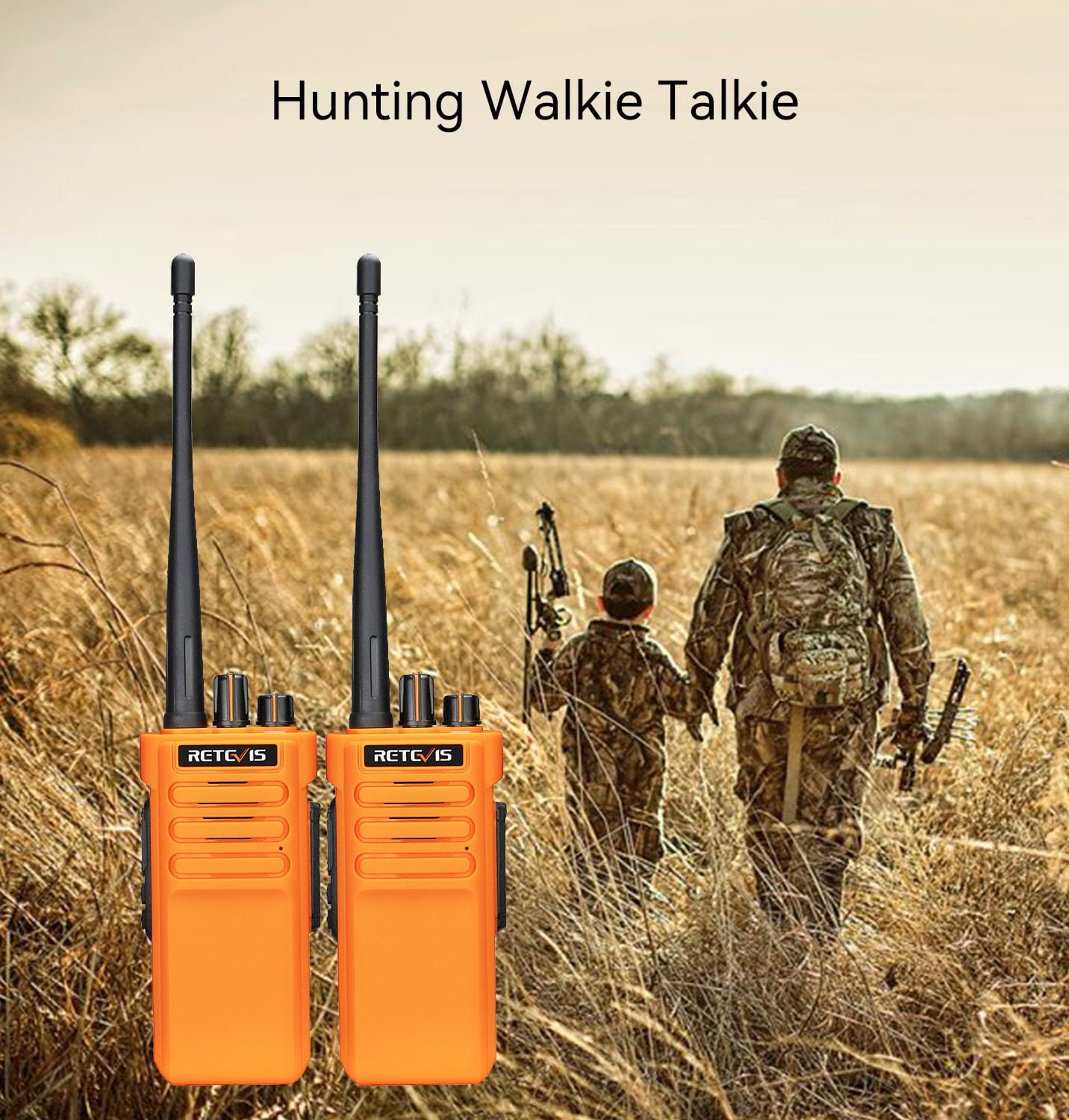 Retevis RT29 Walkie-Talkies Long Range for Adults, Strong Penetration Two Way Radios with 3200mAh Rechargeable, Professional 2 Way Radios Long Range for Hunting(3 Pack)
