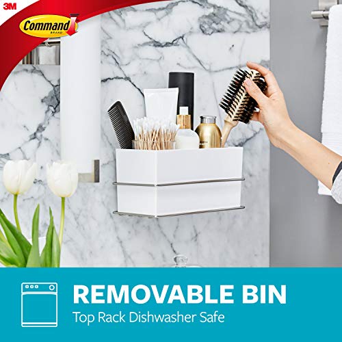 Command Wall and Cabinet Organizer, Satin Nickel, 1-Organizer, 4-Water-Resistant Strips, Organize Damage-Free
