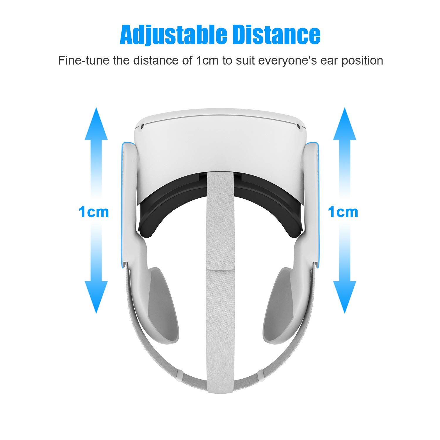 AMVR Silicone Ear Muffs for Meta Quest 2 VR Headset to Enhanced Headset Sound, for Quest 2 Accessories Headphone Extension Cover (Gray, 1 Pair)