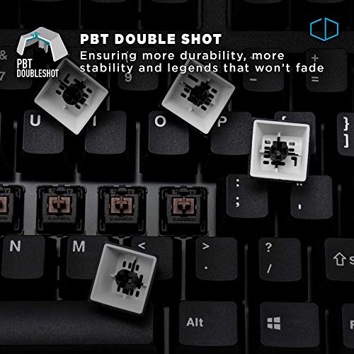 ikbc CD108 V2 Mechanical Keyboard, Cherry MX Blue Switch, Full Size with Mistel PBT Keycaps, Windows/Mac