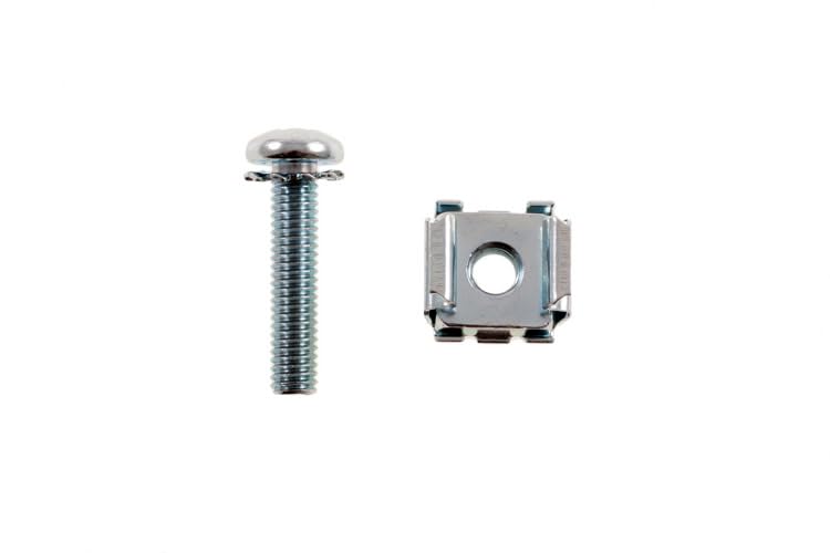 CablesAndKits Rack Mount Cage Nuts with Screws, 10-32, Qty 50