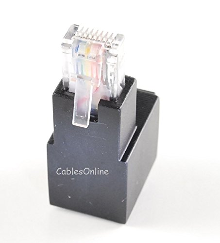 CablesOnline Cat5e/Cat6 RJ45 Ethernet Male/Female Right Angle Adapter. RJ45/ 8P8C Female to RJ45/ 8P8C Male, U-R45K