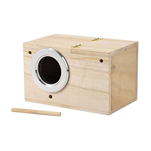 ZYYRT Bird Breeding Box Parakeet Nest Box Budgie Cage Wood House for Parrot, Lovebirds, Parrotlets Mating Box(7.8βx4.8βx4.8β)