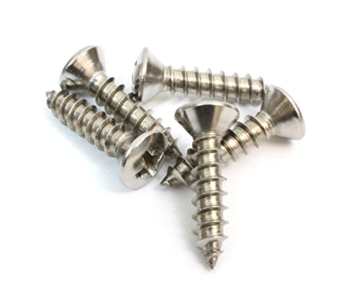 Bolt Dropper No. 8 x 5/8" Stainless Oval Head Phillips Wood Screw, (100 pc), 18-8 (304) Stainless Steel Sheet Metal, Type A Point, Plain Finish