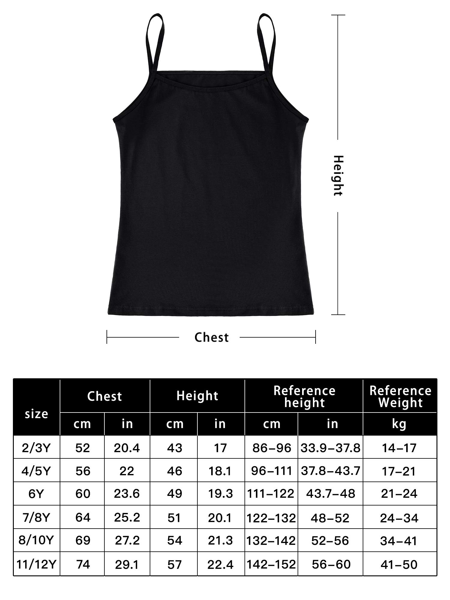 SATINIOR 4 Pieces Girls Dance Tank Top Sleeveless Spaghetti Strap Crop Tank Top for Dancewear (Multicoloured, 9-10 Years)
