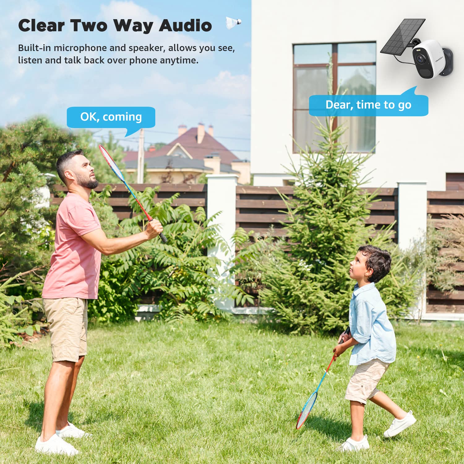 2K Solar Security Camera Wireless Outdoor, DIHOOM 4MP Spotlight WiFi Camera Battery Powered IP Camera AI Motion Detection, 2-Way Audio Video Surveillance Camera for Home Security Siren Alarm