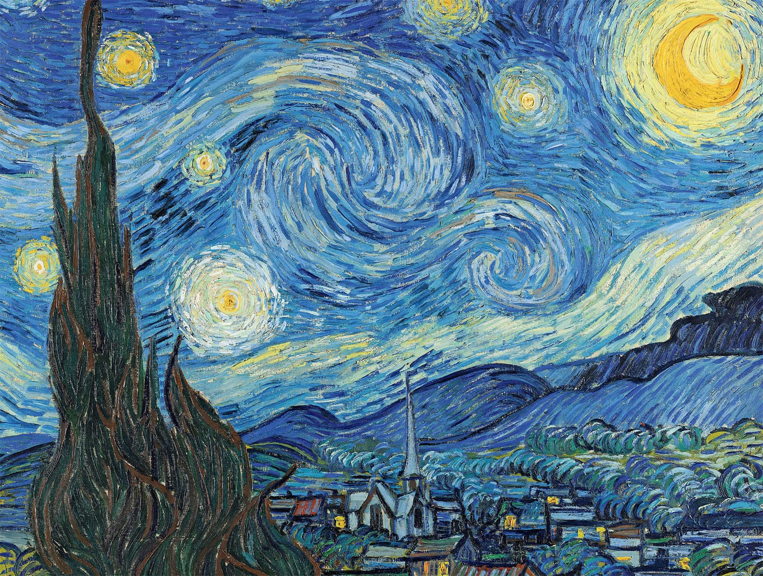 Buffalo Games - Starry Night - 750 Piece Jigsaw Puzzle for Adults Challenging Puzzle Perfect for Game Nights - 750 Piece Finished Size is 24.00 x 18.00