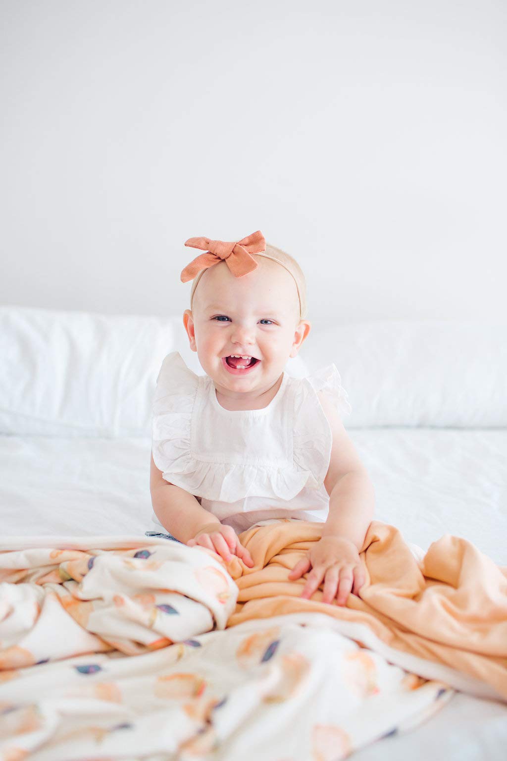 Caroline Copper Pearl Three-Layer Baby Quilt: Soft Quilts for Boys and Girls | Breathable, Cozy Toddler Blanket | Newborn Quilt | 46x46 Premium Polyester/Rayon
