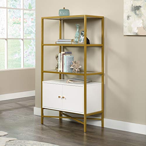 Sauder Harper Heights Bookcase with Doors, White Finish