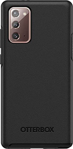 OtterBox Galaxy Note20 5G Symmetry Series Case - BLACK, ultra-sleek, wireless charging compatible, raised edges protect camera & screen