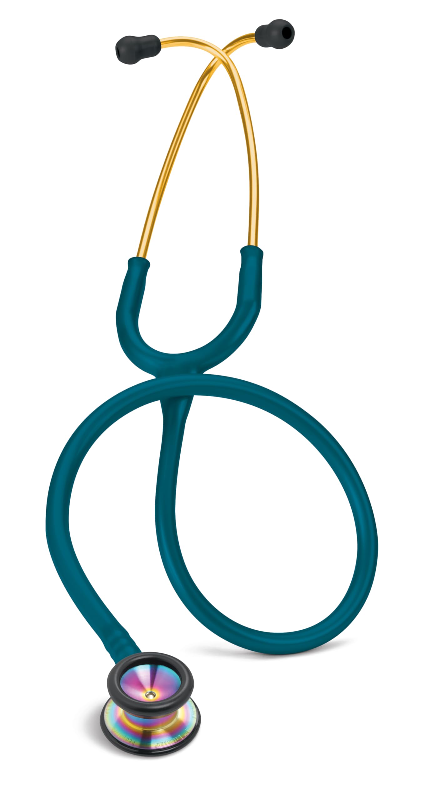 3M Littmann Classic II Pediatric Stethoscope, 2153, Stainless Steel Rainbow-Finish Chestpiece, 28" Caribbean Blue Tube, Brass Stem, and Headset