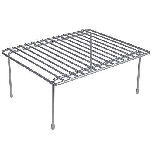 Home Basics Heavy Weight Vinyl Coated Steel Helper, Smart Kitchen Cabinet Corner Storage Shelves and Raised Counter Shelf Racks Organizer (3, SMALL SHELF)