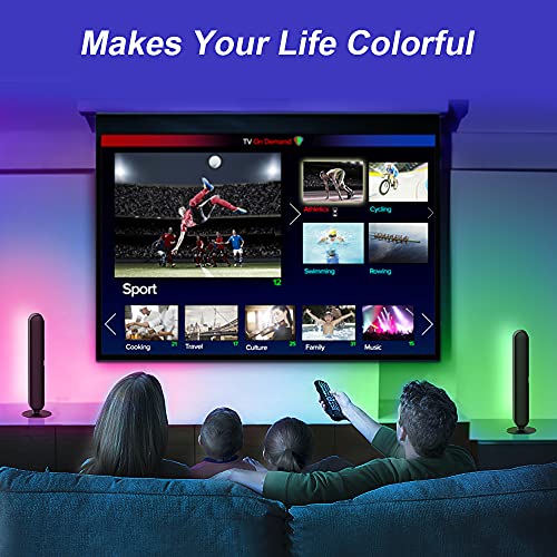 APEKX Indoor RGB LED Light Bar for Game Room, Bookshelf, TV Stand Decor with Remote - Black