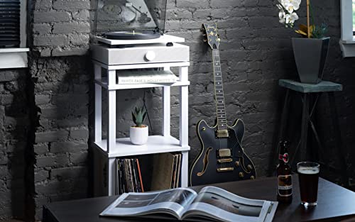 Andover Audio SpinStand Rack for Records and Audio Components - Metal-Reinforced, Holds 150 LPs, Optimum Height & Storage Space, Ideal for Turntables, Vinyl, Spinbase, and Hi-Fi Systems - White