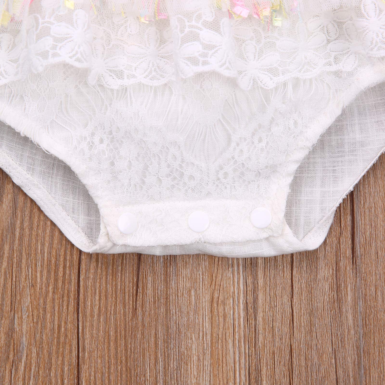 Yonune Newborn Infant Baby Girl Romper Bodysuit Jumpsuit Outfits Lace Romper Ruffle Sleeveless Backless Tutu Dress Clothes