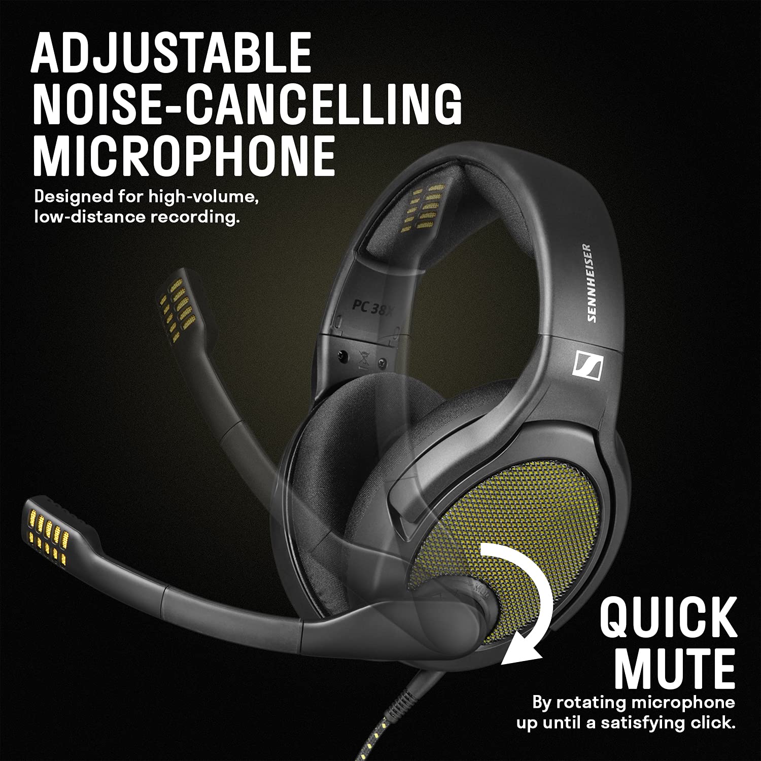 DROP + Sennheiser PC38X Gaming Headset — Noise-Cancelling Microphone with Over-Ear Open-Back Design, Velour Earpads, Compatible with PC, Gaming Consoles, and Mobile Devices, Black (Renewed)