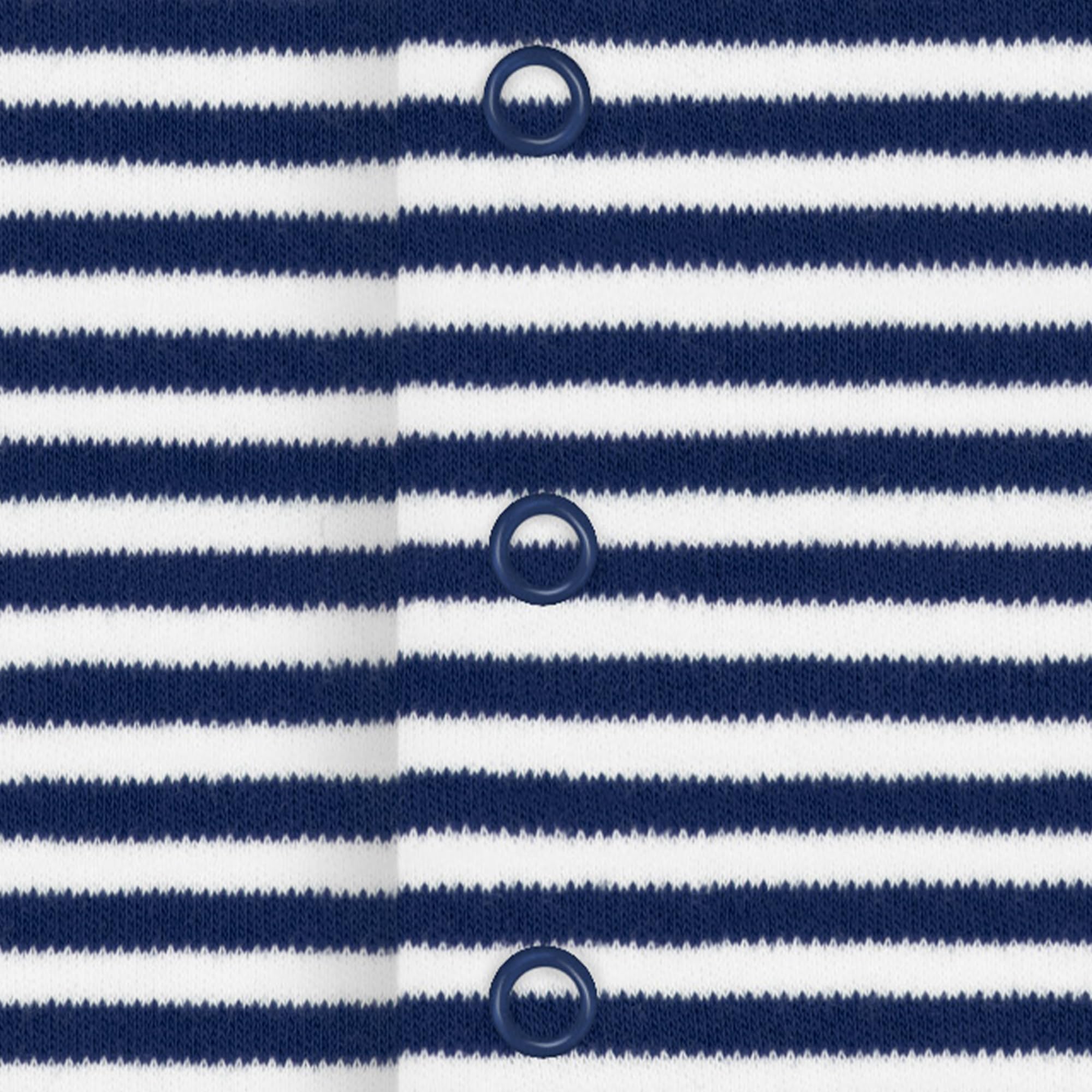 Creative Knitwear Villanova University Wildcats Striped Newborn Footed Baby Romper, Navy, 6-9 Months