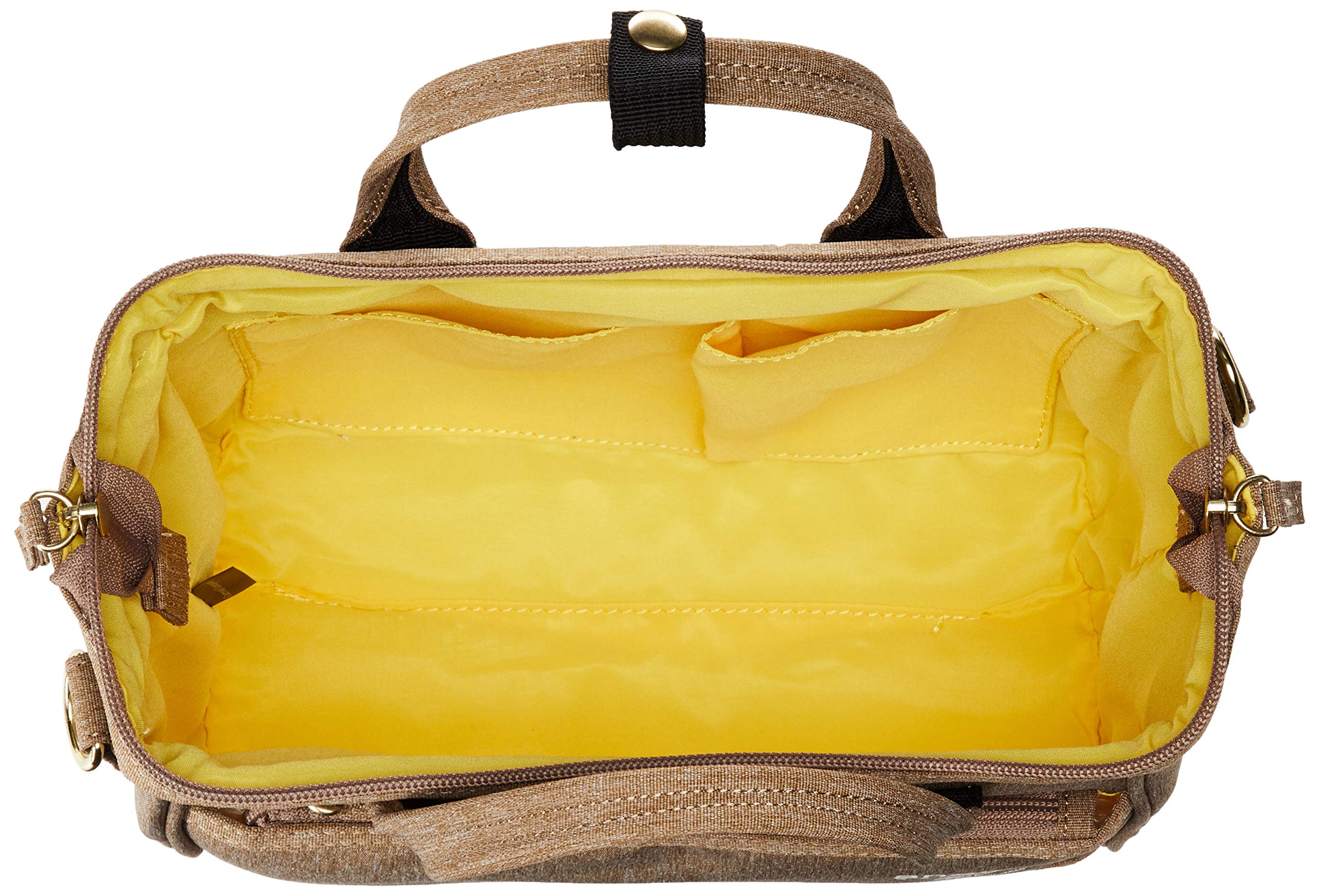 anello GRANDE(アネロ グランデ) Women's 2-Way Mini Shoulder Bag with Metal Clasp, Beige, One Size