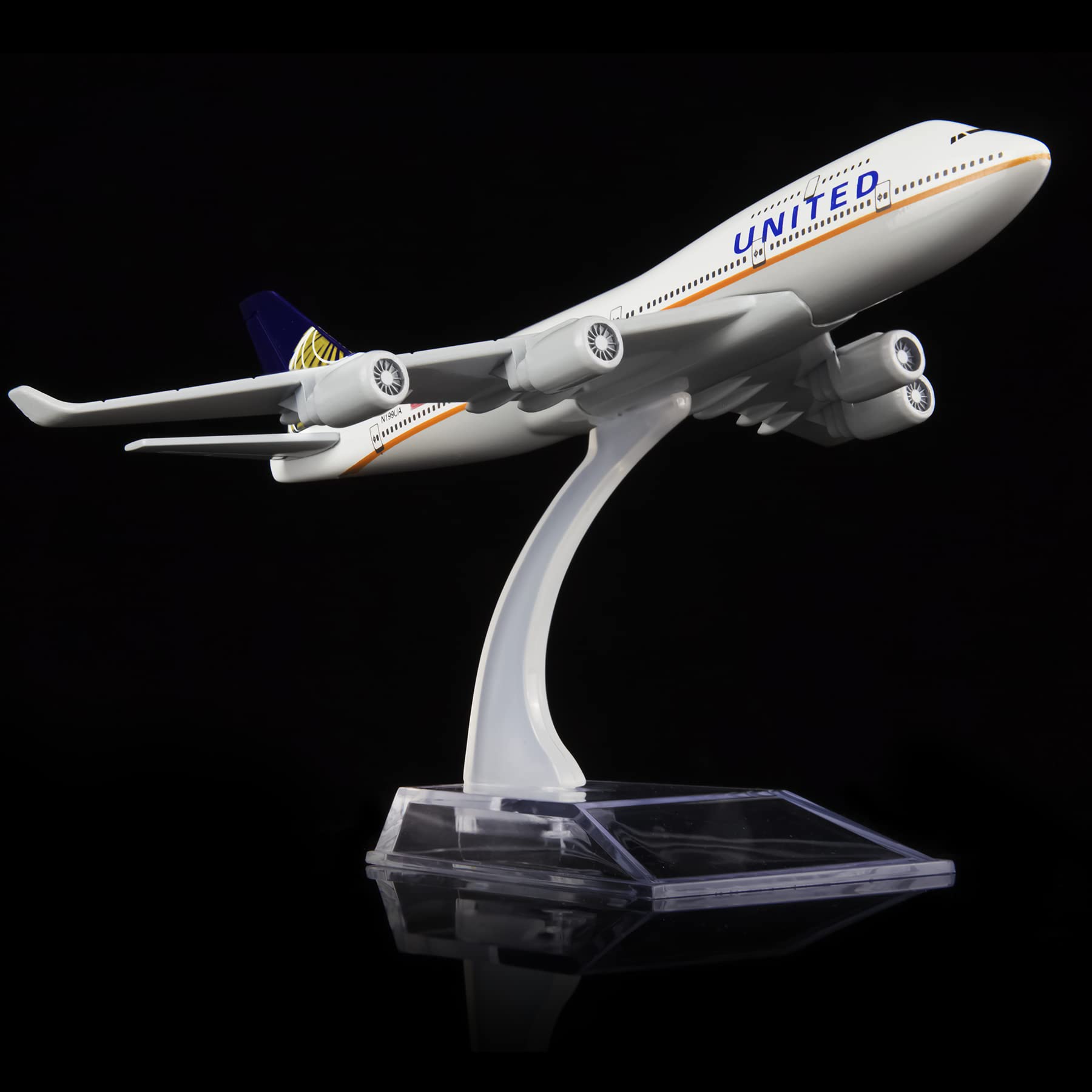 24-Hours Airplane Model United Airlines B747 Plane Model Alloy Metal Aircraft Model Birthday Gift Plane Models Chiristmas Gift 1:400