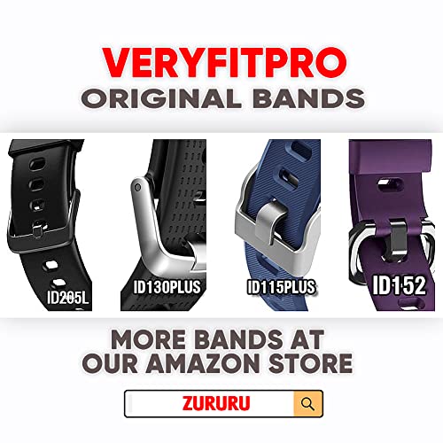 ZURURU Soft Silicone Smart Watch Replacement Bands Straps 19mm for Veryfitpro ID205L, ID205S, ID205U, ID205 Fitness Watch Black