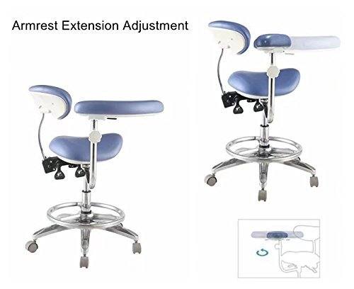 BoNew Deluxe Dental Saddle Chair Medical Stool PU Leather High Density Height Adjustable