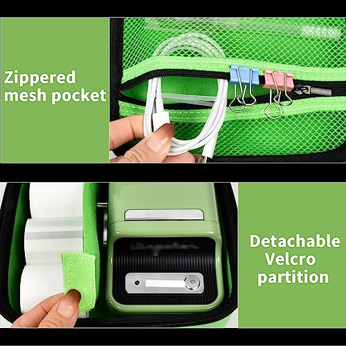 ALKOO Case Compatible with NIIMBOT B21 Label Maker Wireless Thermal Label Printer, Holder for Inkless Label Maker & Labeling Tapes Refills, with Mesh Pocket for Cable Accessories