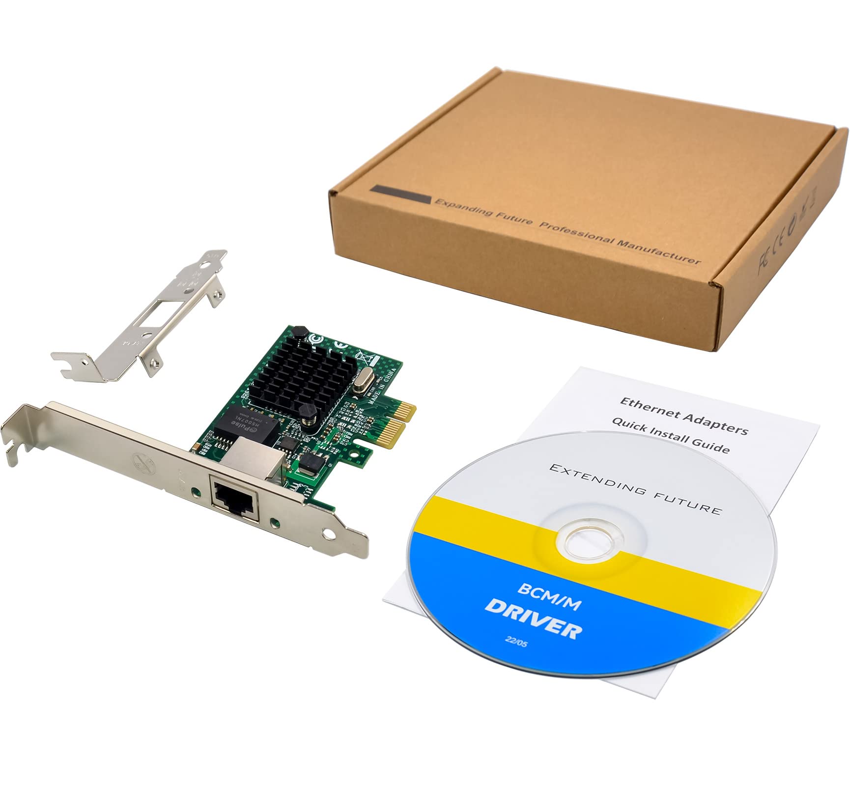 PCIe Gigabit Ethernet Server Adapter with Broadcom NetXtreme BCM5751 10/100/1000Mbps Gigabit Desktop PCI-E Network Card NIC