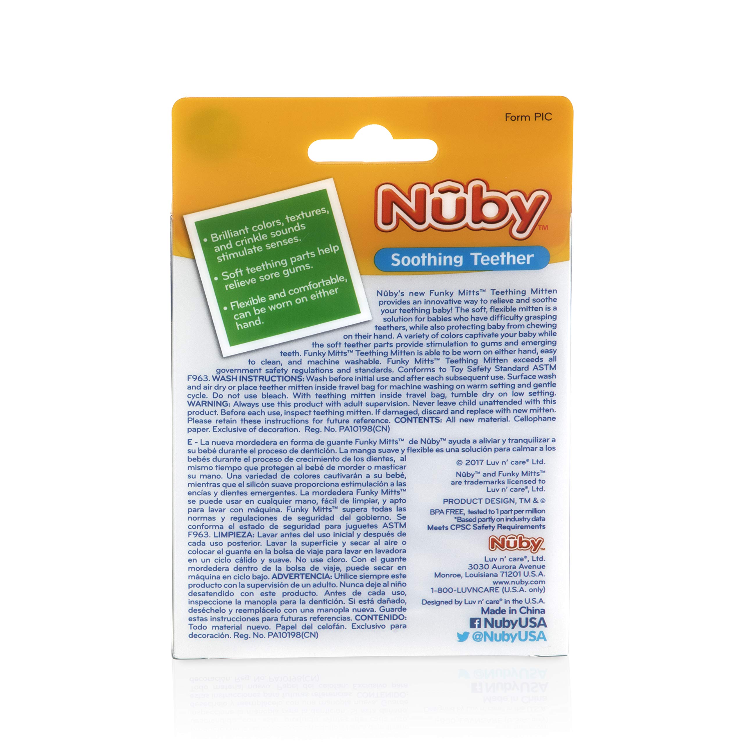 Nuby Funky Mitts Teething Mittens, Rocket