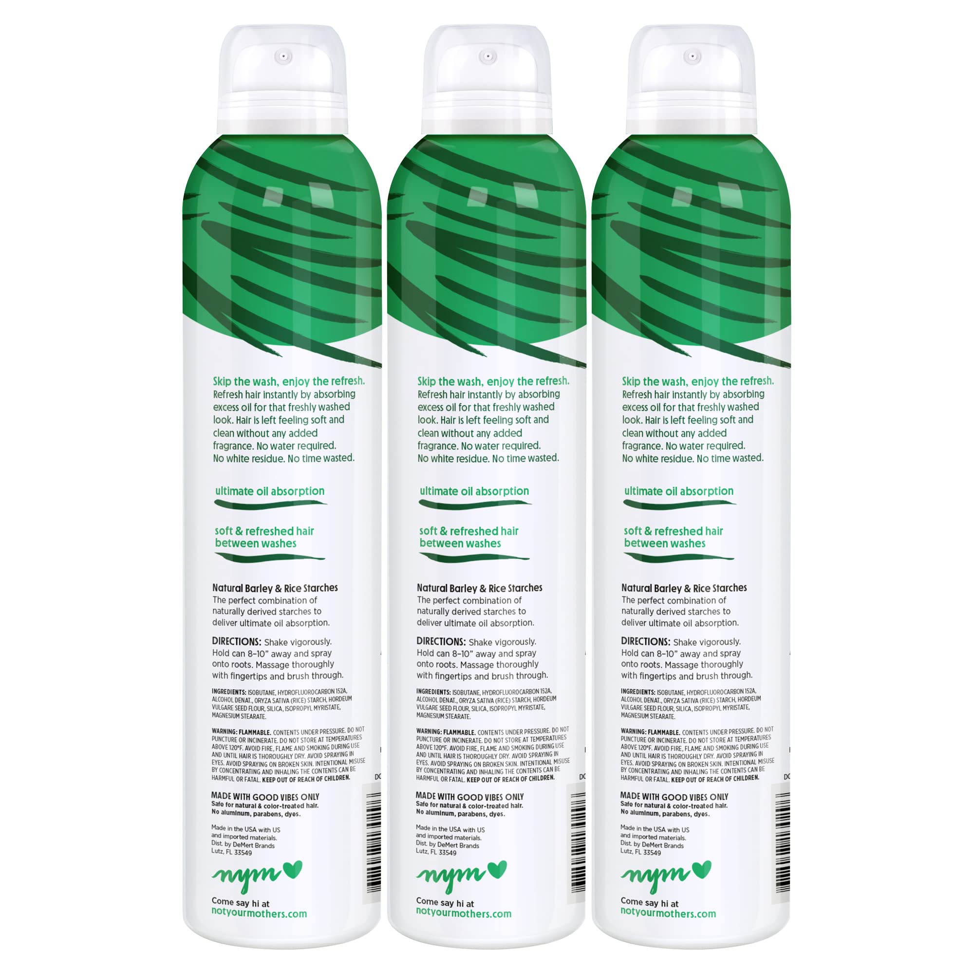 Not Your Mother's Clean Freak Unscented Dry Shampoo (3-Pack) - 7 oz - Dry Shampoo Instantly Absorbs Oil - Hair Essentials for All Hair Types (7 Ounce (Pack of 3))