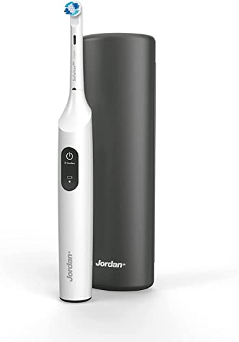 Jordan* ® | Clean Smile Electric Toothbrush for Adults | Rechargeable Toothbrush Electric with Quick Charge, Long-Lasting Battery, Pressure Sensor, 2 Speed Modes | Includes Travel Case | Black Color