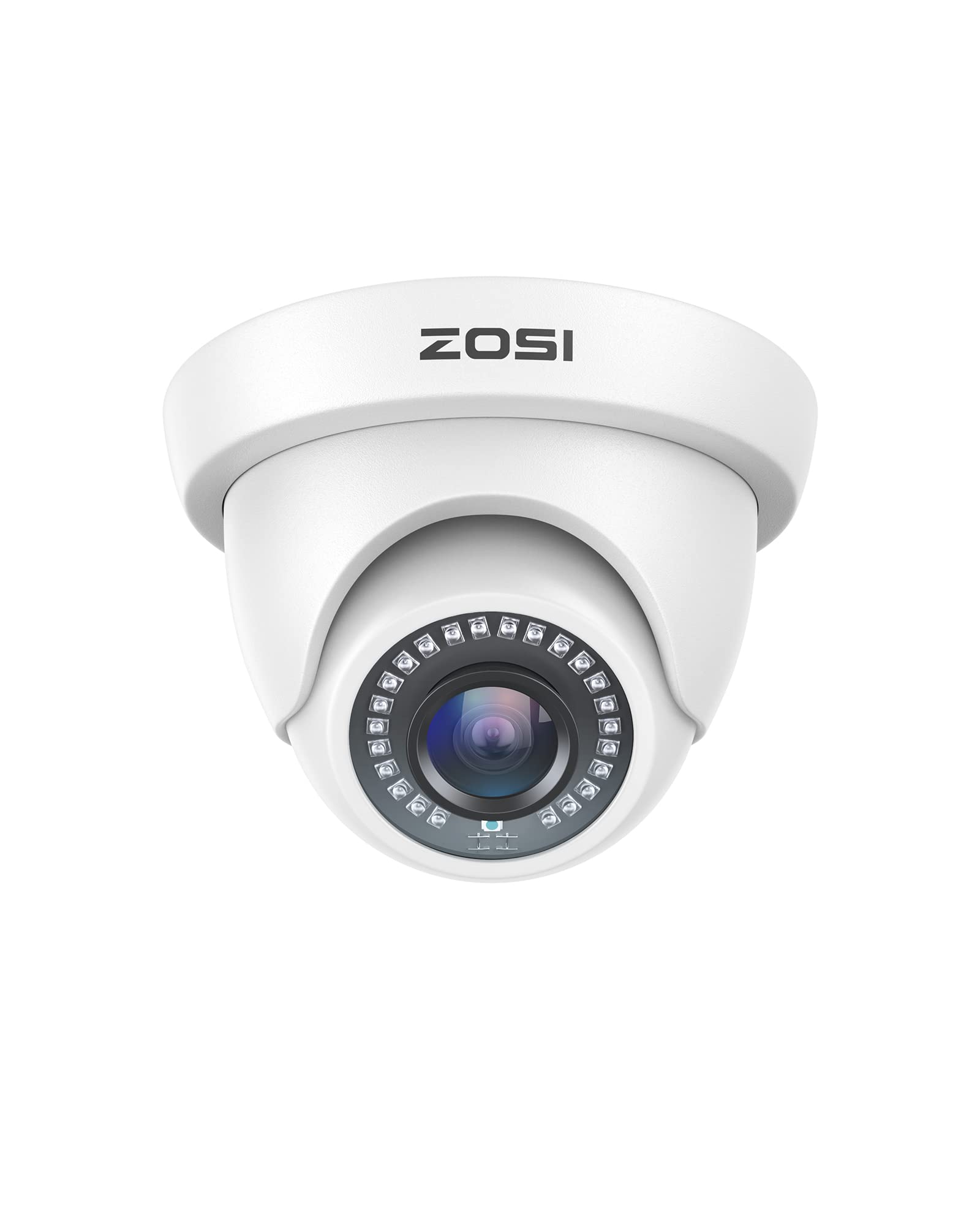 ZOSI 2.0MP HD 1080P 1920TVL Hybrid 4-in-1 TVI CVI AHD 960H CVBS CCTV Dome Camera Indoor Outdoor ,80ft Day Night Vision Aluminum Metal Housing For HD-TVI, AHD, CVI, and CVBS/960H analog DVR(White)