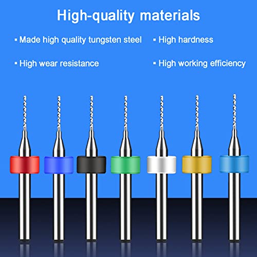 50 pcs PCB Drill bit Set, Carbide Micro Drill bit,1/8" Shank Spiral Groove,0.3mm-1.2mm (5 Pieces Each) Micro Drill bit Set, Mini Drill bits, Small Drill bits,Micro Drill bits.JTEYINH