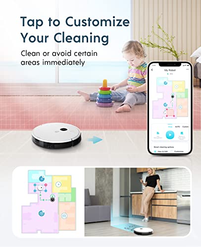 Yeedi vac max Robot Vacuum Mop Combo - 2-in-1, Powerful 3000Pa Suction, Up to 200 Minutes Runtime, Smart Mapping, Carpet Detection, Editable Map for Precise Cleaning on Hard Floors