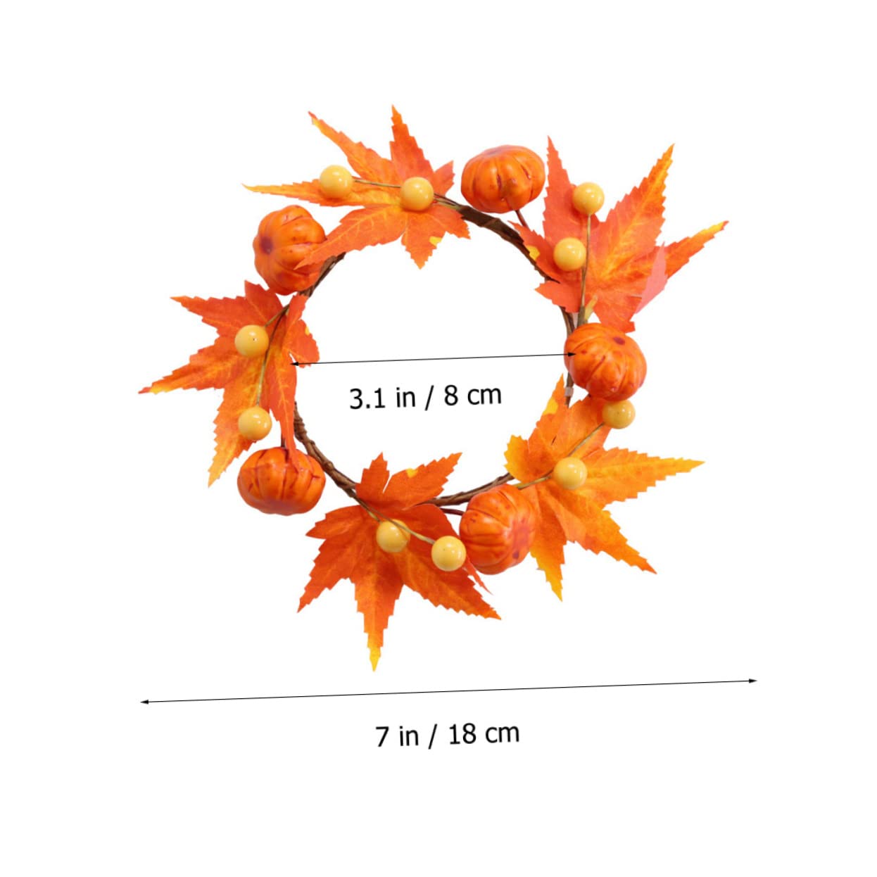 FONDOTIN 4pcs Maple Leaf Candle Ring Candle Garland Halloween Candles Fall Candle Rings for Pillars Thanksgiving Table Decor Thanksgiving Garland for Table Wreath Silk Maple Leaf Christmas