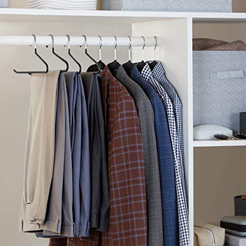 Amazon Basics Trouser/Slack Hangers Easy Slide Organizers, 30-Pack, Black/Silver