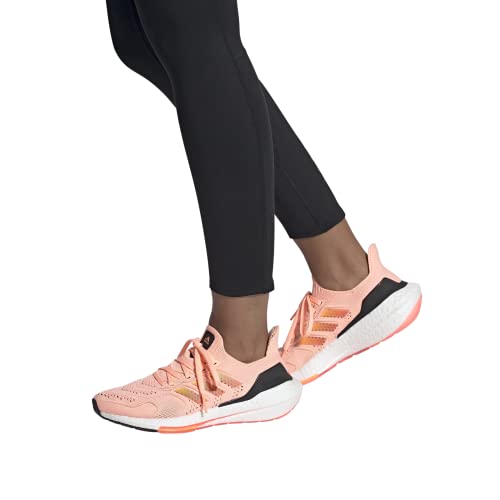 adidas Women's Ultraboost 22 Running Shoe, Light Flash Orange/Flash Orange/Turbo, 7