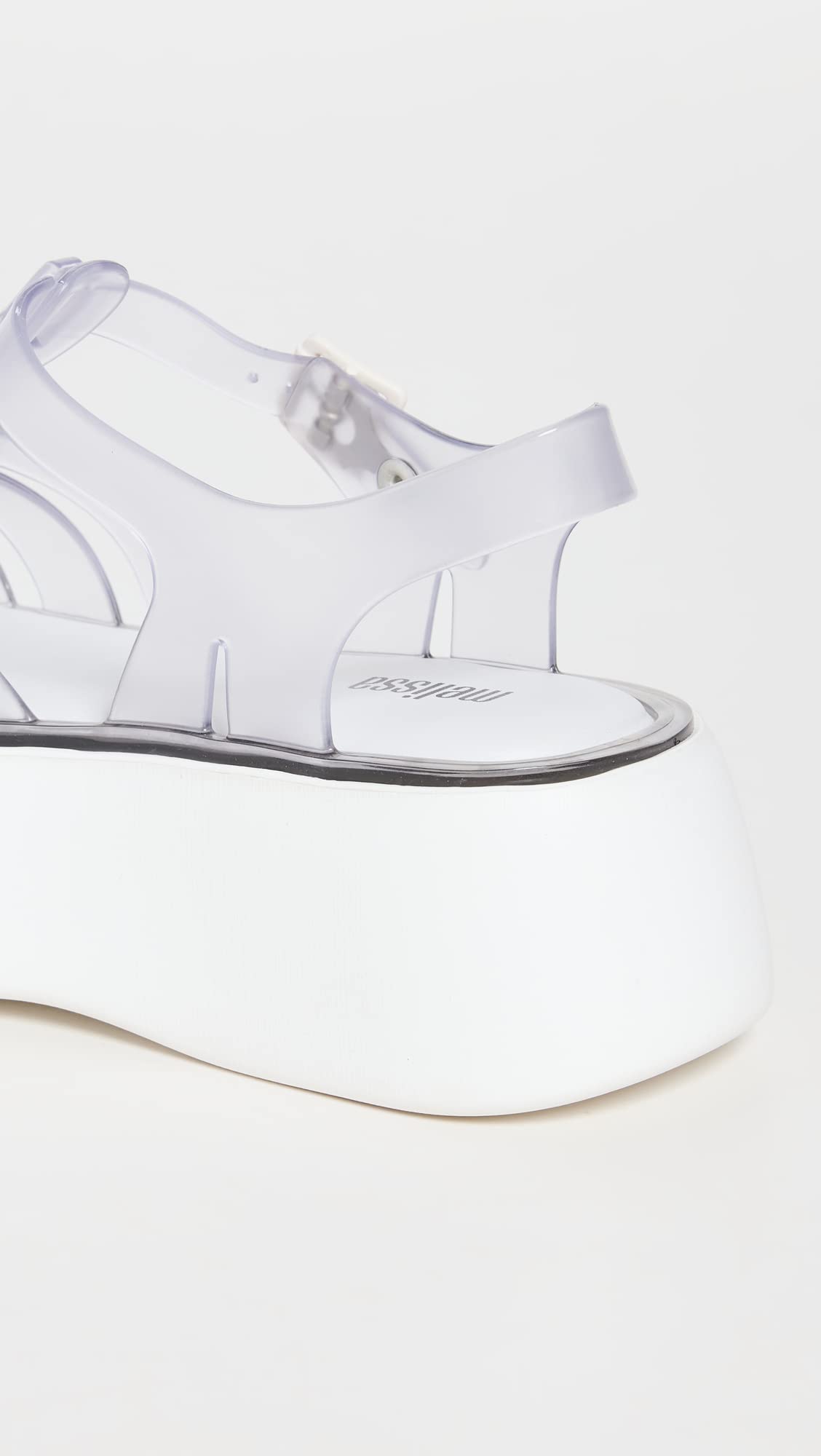 Melissa Women's Possession Plato Sandals, Clear/White, 10 Medium US