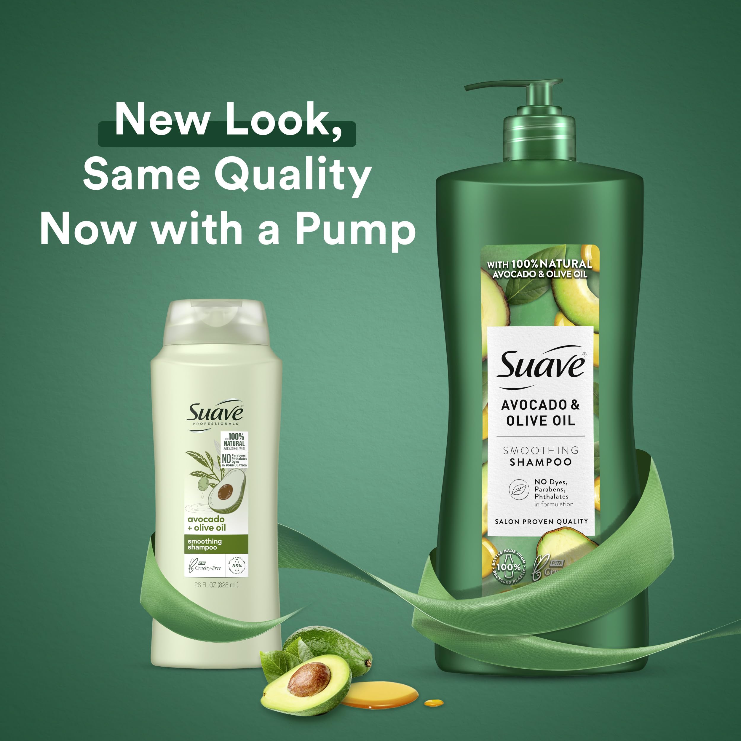 Suave Professionals Shampoo Avocado + Olive Oil, 28 oz, Pack of 4