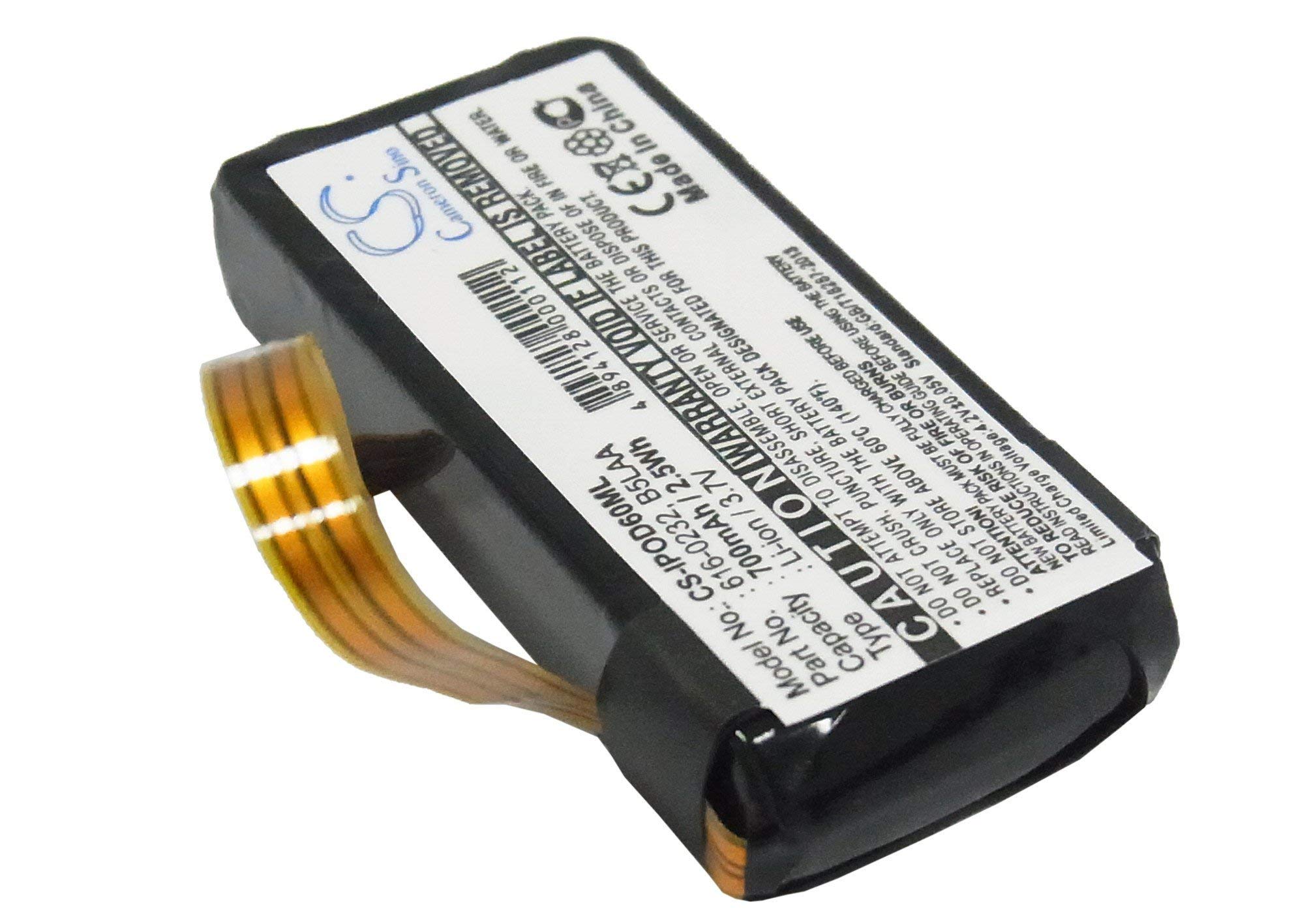 Cameron sino 700mAh Li-ion Replacement 616-0232 B5LAA B6DAH 696-0106 Battery for iPod Video 60G 80G, iPod Classic 120GB 160GB MA003LL/A MA147LL/A with Tools Kit