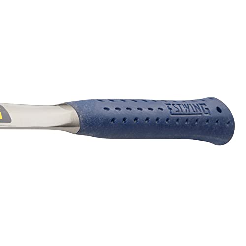 Estwing E3β22S 22 oz Straight Claw Hammer with Smooth Face & Shock Reduction Grip, Silver