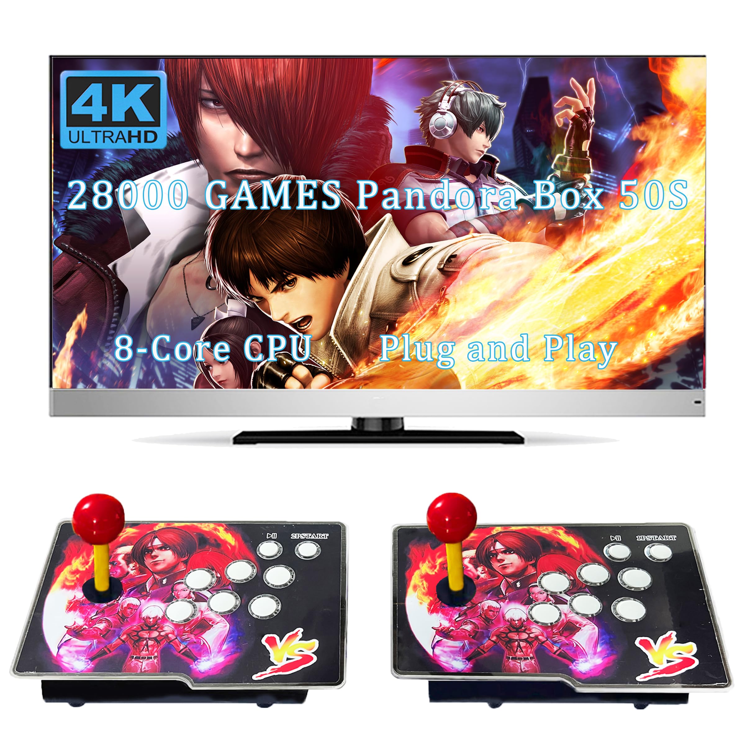 28000 in 1 Pandoras Box 50S Arcade Game Console Retro Game Machine for PC & Projector & TV, 2-4 Players,3D Games, Search/Hide/Save/Load/Pause Games, Favorite List