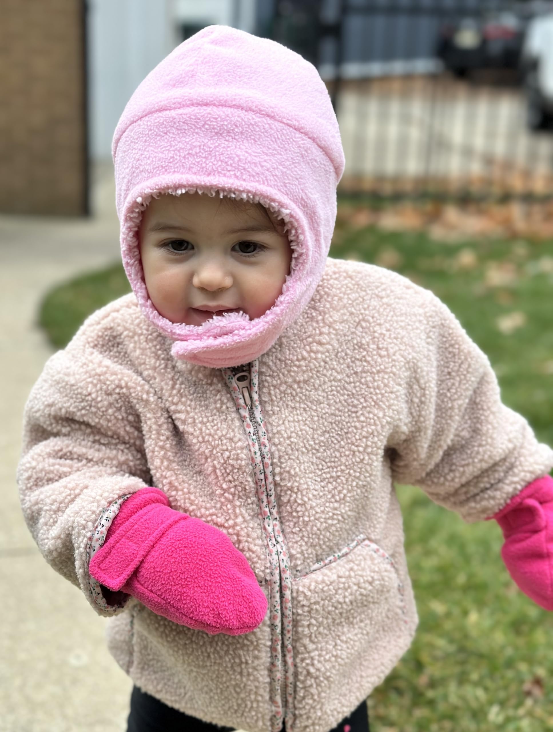 N'Ice Caps Baby Toddler Mittens Kids 2 Pairs Fleece Gloves Winter Warm Sherpa Lined Pack (Black/Navy Pack - Infant No Thumbs, 6-18 Months)