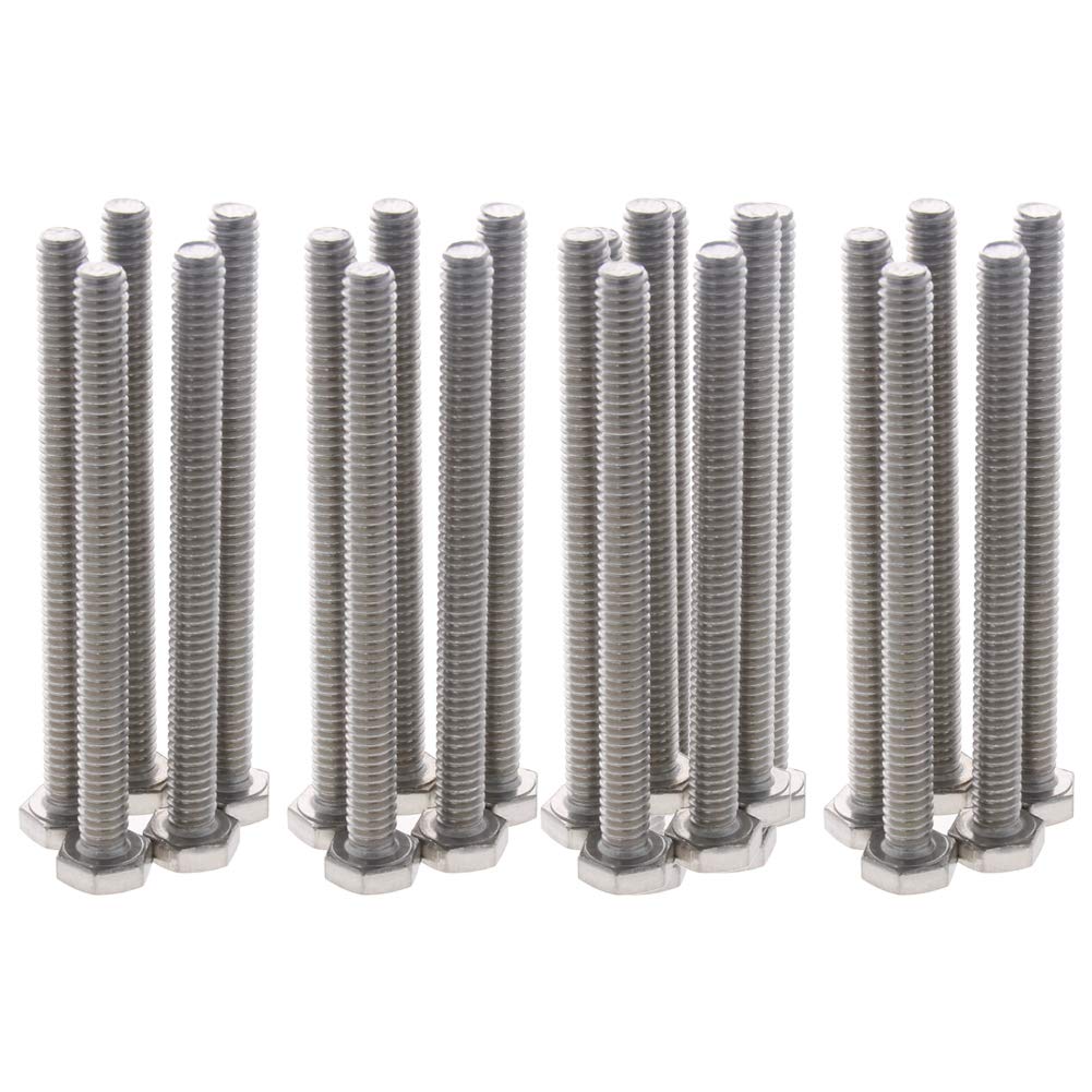 MroMax 1/4"-20 x 3 Hex Head Screw Bolts A2-70(304) Stainless Steel Fully Threaded Hex Tap Bolts 20Pcs