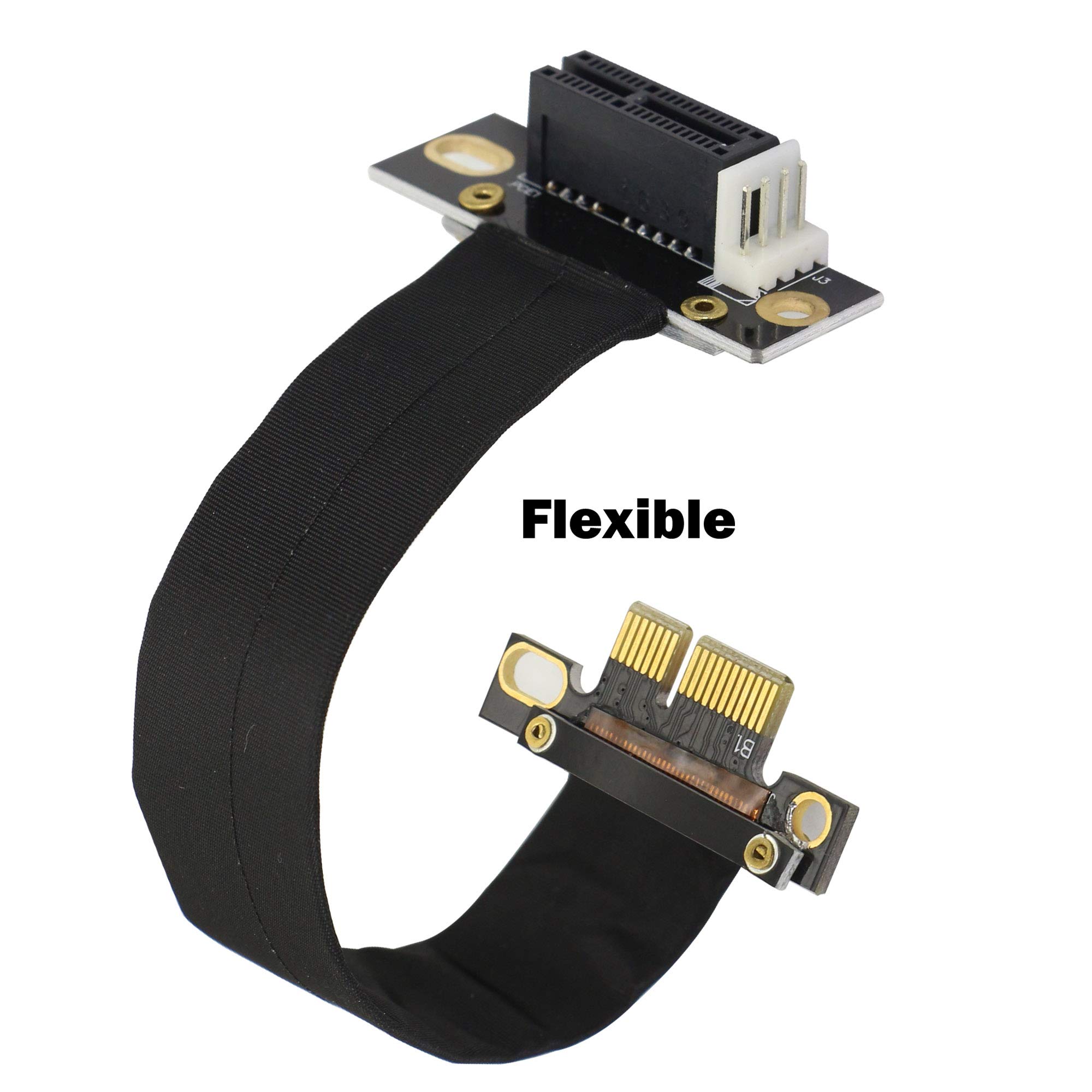 PCIE Extension Cable,PCI-Express 3.0 1X Male to Female Riser Cable PCI-E 1X Extender Adapter Jumper (18cm,90°