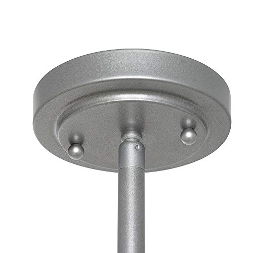 Amazon Brand โ Ravenna Home Classic 3 Light Semi-flush Mount Chandelier, Bulbs Included, 14.5"H, Silver