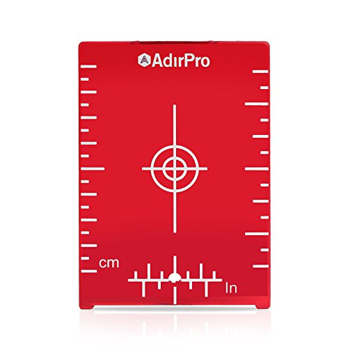 AdirPro Magnetic Floor Target Plate - Heavy Duty Laser Target Plate with Sturdy & Secure Stand - Enhance The Brightness for Laser Line Targets (4x3 Inches, Red)