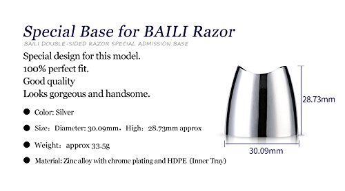 BAILI 3-Piece Double Edge Safety Razor Long Handle Wet Shaving for Men Women with 5 Platinum Blades and Stand Rose Gold BD193G