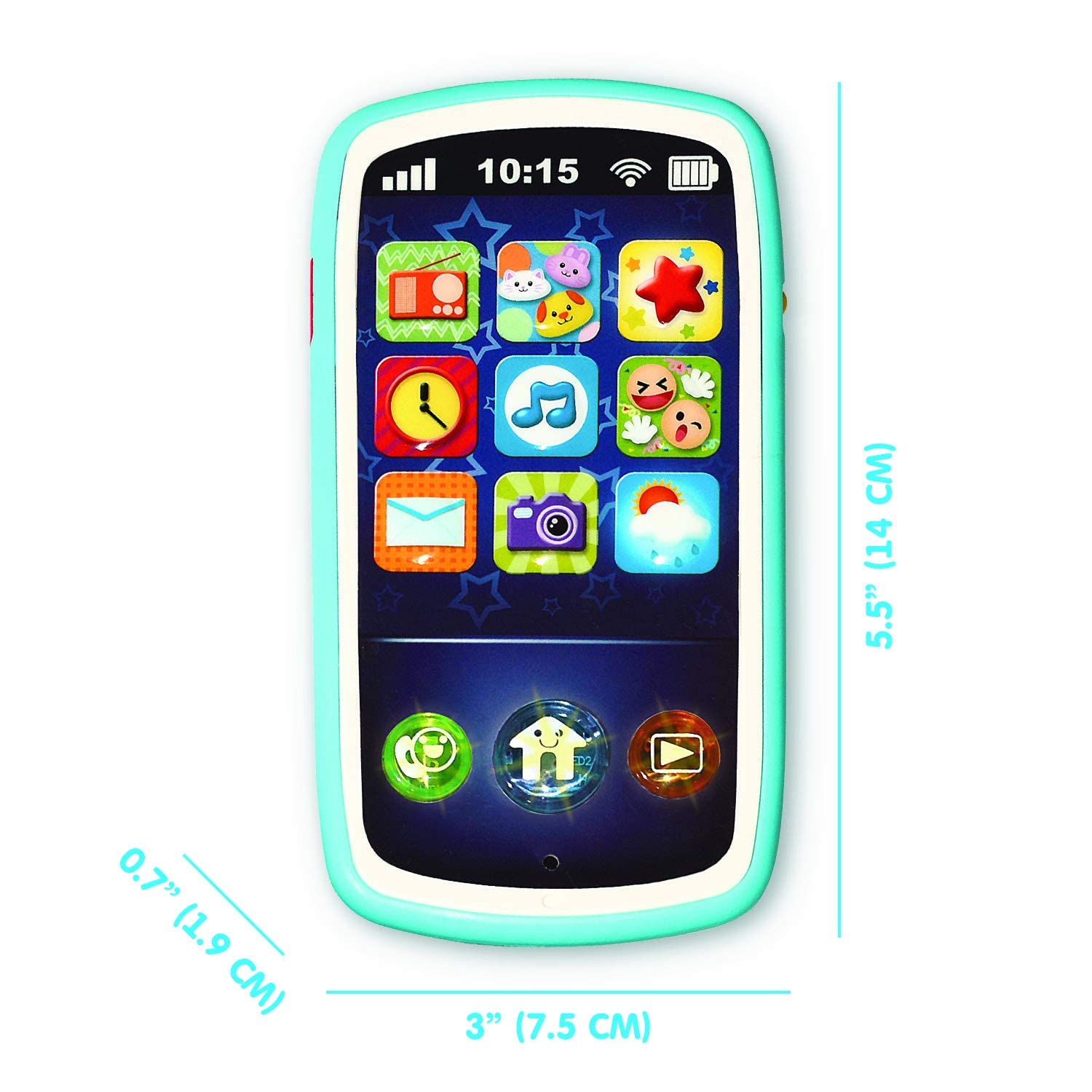 Baby Phone Toy with Record & Playback Features - Musical, Interactive and Educational Cell Phone Toddler Toys with 12 Smart Light Up Buttons - Learning Phones for Kids 6+ Months – ASTM Certified