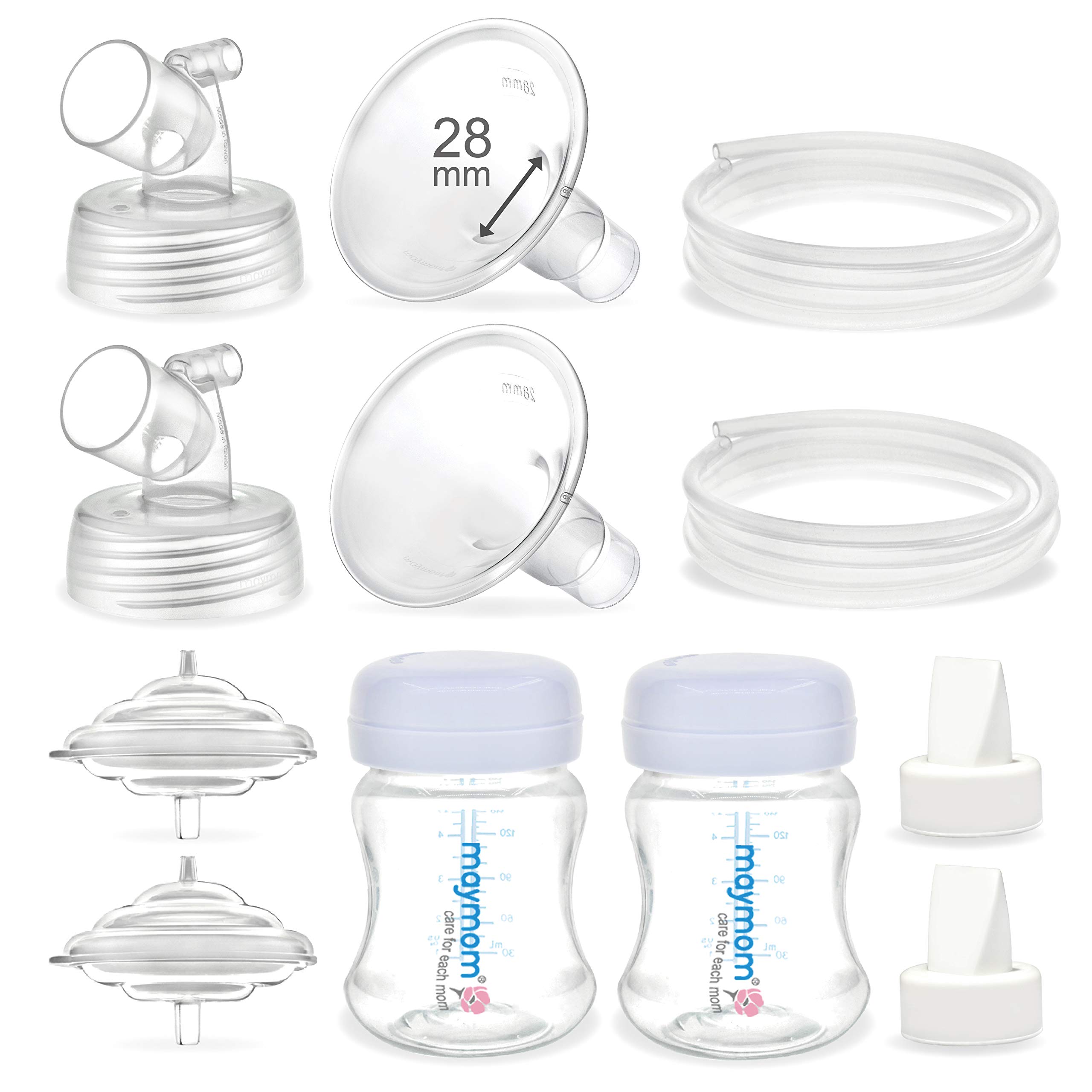 Maymom Pump Parts Compatible with Spectra S2 Accessories Spectra S1, Two-Piece Flange 28mm(Separable Shield and Connector) Not Original Spectra Pump Parts Spectra Flange Spectra Bottle Spectra Valve